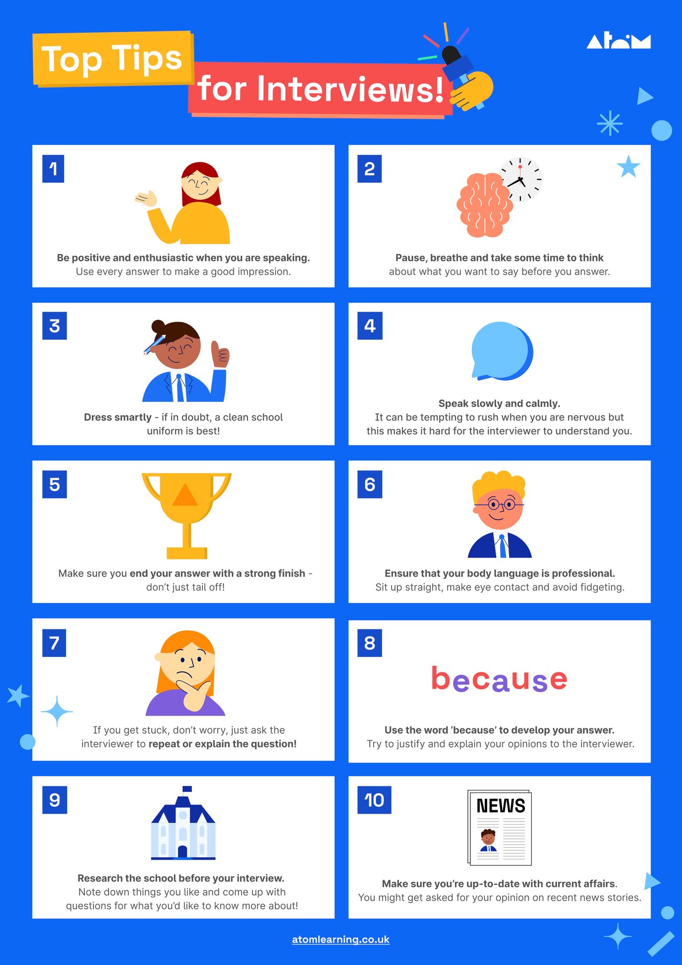 Top tips for interviews Top tips for interviews